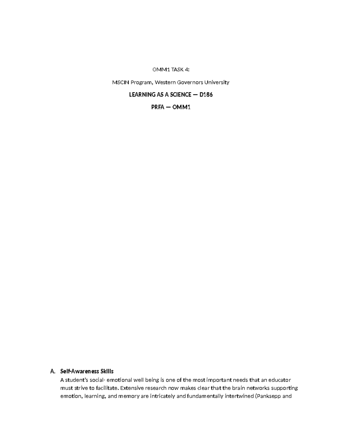 D186-task4 - task 4 - OMM1 TASK 4: MSCIN Program, Western Governors ...