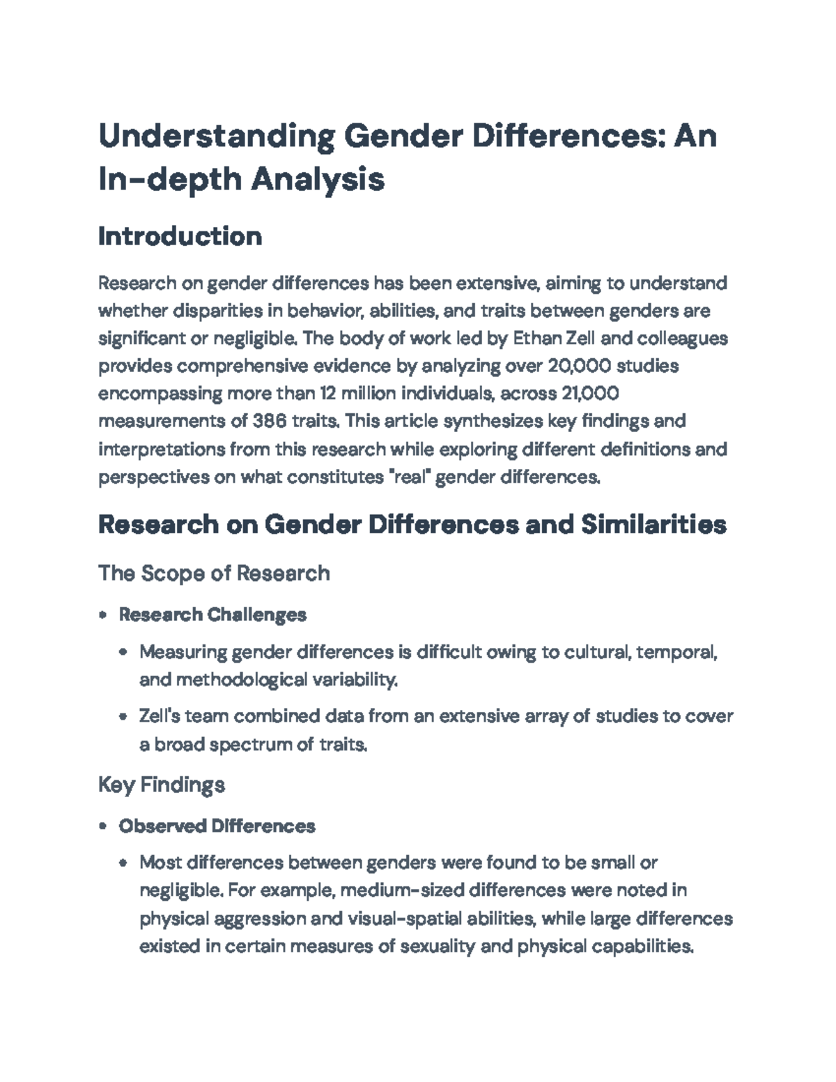 Understanding Gender Differences: An In-Depth Analysis of Traits ...