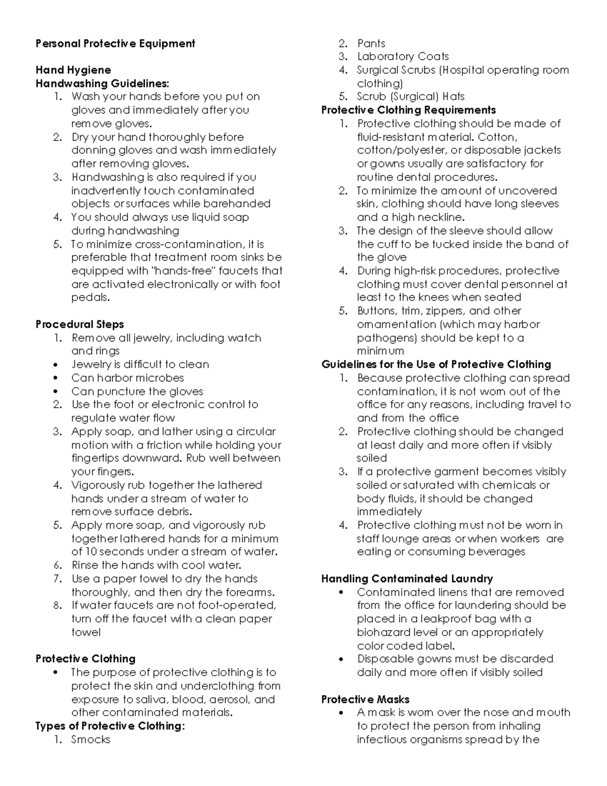 PPE Guidelines and Best Practices for Dental Safety - Studocu