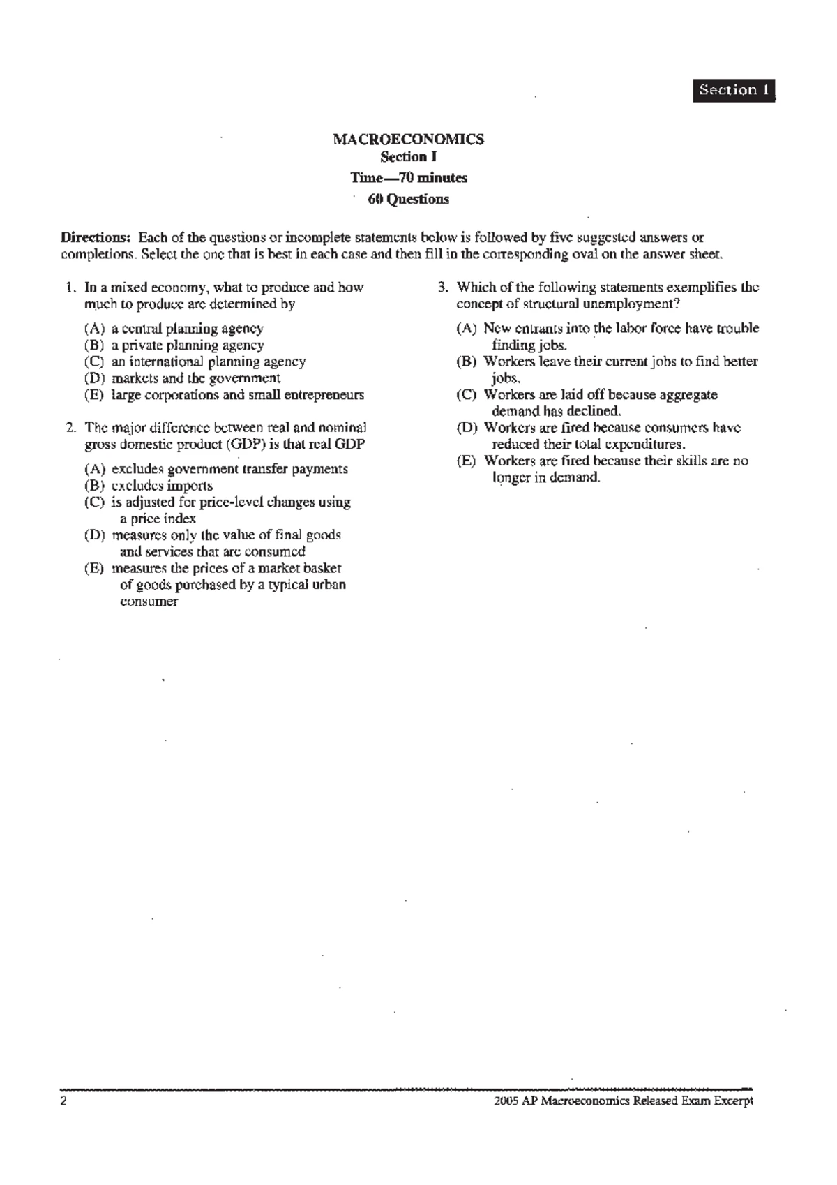 Unit 2 Assessment - AP Macroeconomics Practice Test Questions - Studocu
