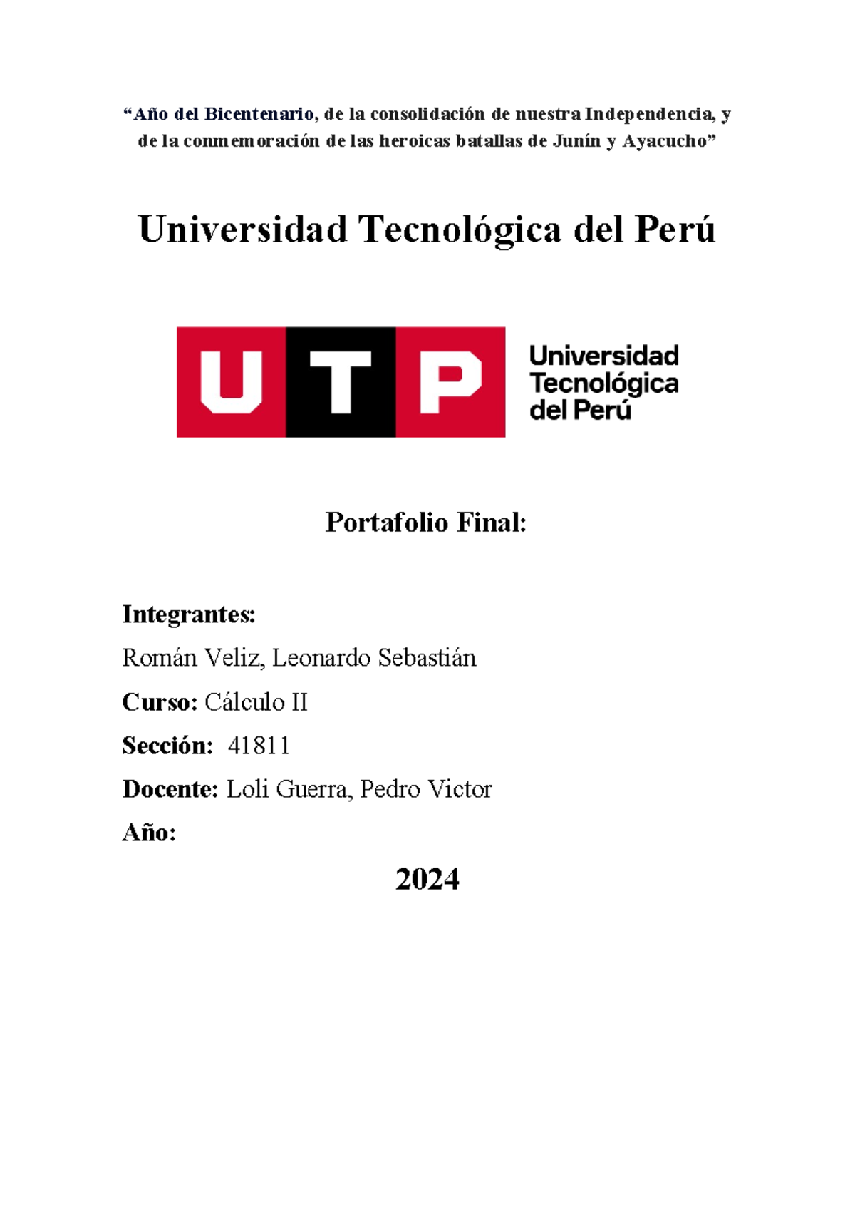 Portafolio Final: Prototipos en Cálculo II - Sección 41811 - Studocu