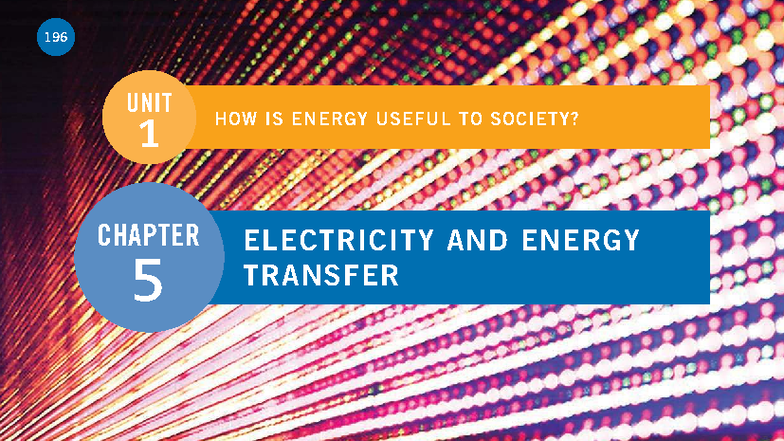 Cambridge 196 Ch5: Understanding Electricity & Energy Transfer - Studocu