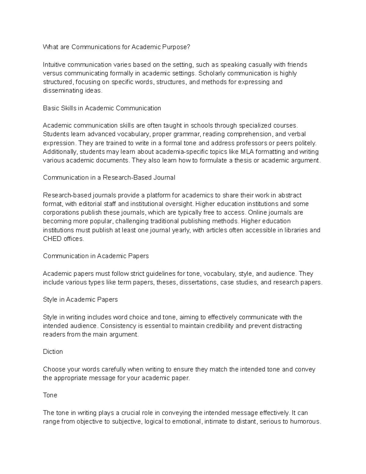 what is communication - What are Communications for Academic Purpose ...