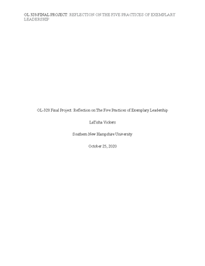 7-2 Final Project Submission - Reflection on the Five Practices of ...