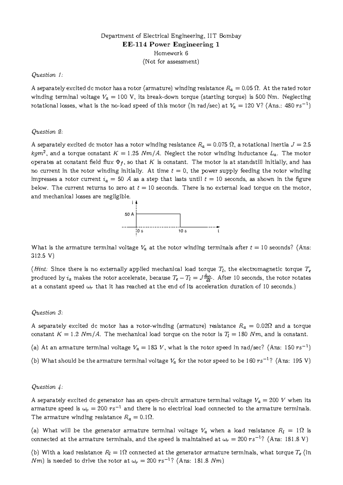 EE114 Power Engineering 1 Homework 6 Solutions - Studocu
