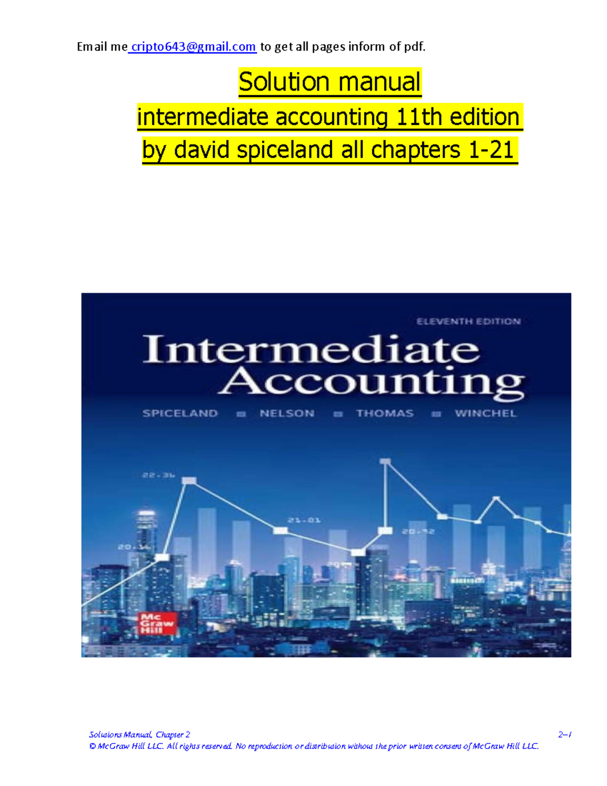 Complete Solution Manual for Intermediate Accounting 11th Ed, Chapter 2 ...