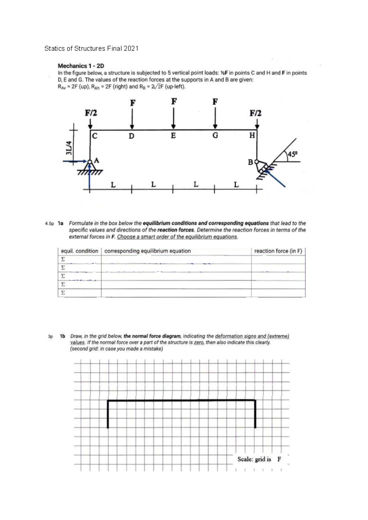 Statics of Structures Final Exam SOS 2021 with Answers - Studeersnel