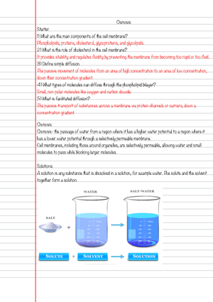 Osmosis Experiment Report - Bio 101 Prac - Osmosis in Potato Cells ...