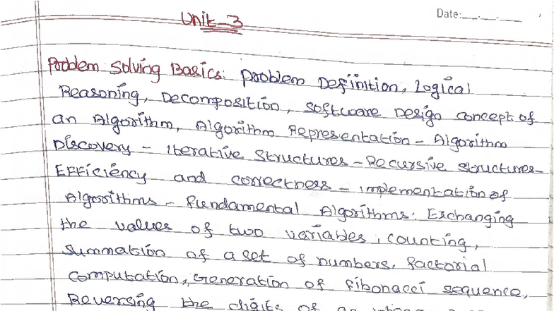 EOC 3: Problem Solving Basics - Algorithms & Efficiency Notes - Studocu