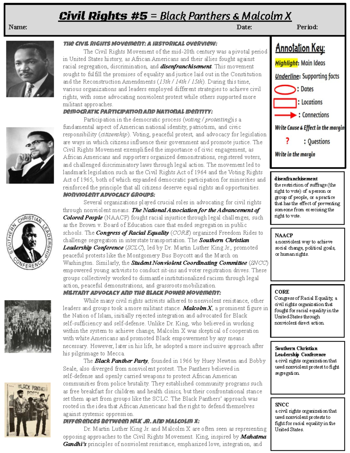 Civil Rights Movement Overview: Black Panthers & Malcolm X Insights ...