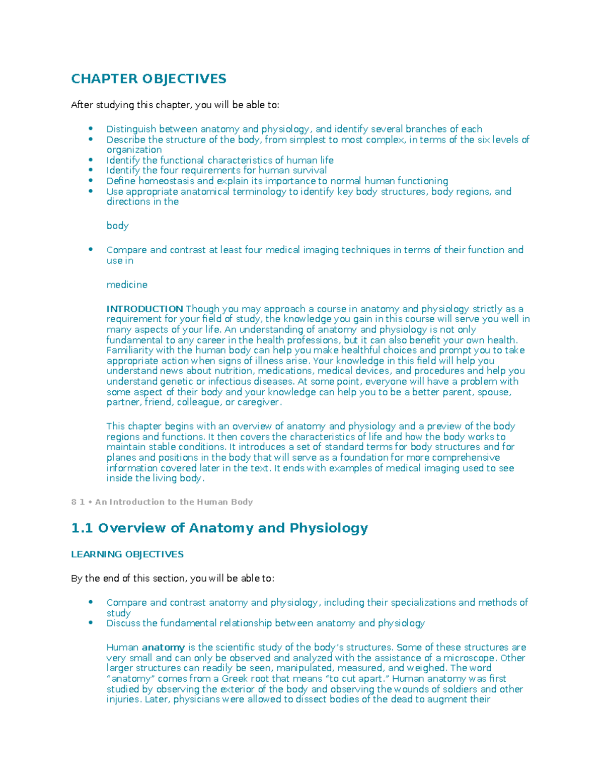 Anatomy and Physiology Overview: Key Concepts and Structure - CHAPTER ...