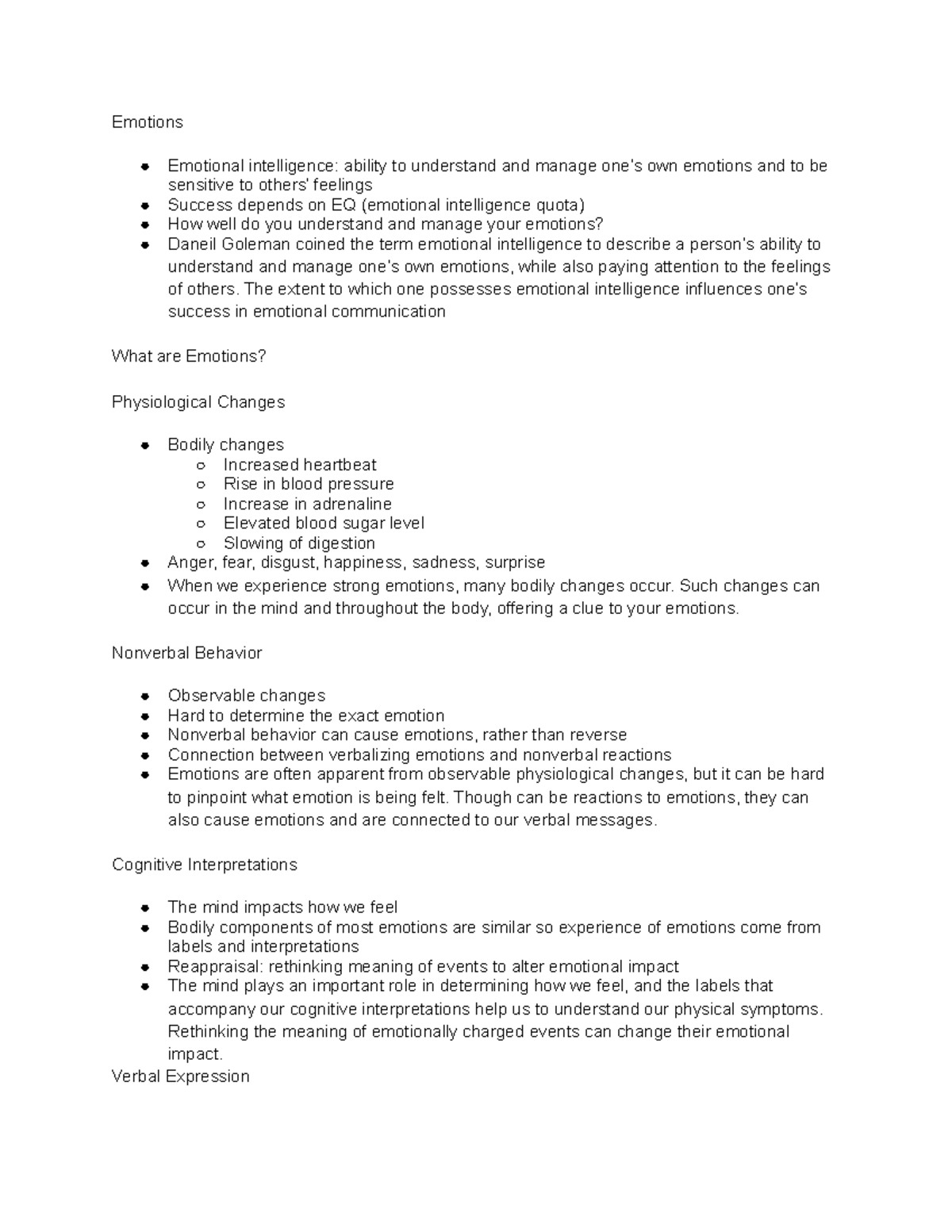 Chapter 8: Understanding Emotions and Emotional Intelligence - Studocu