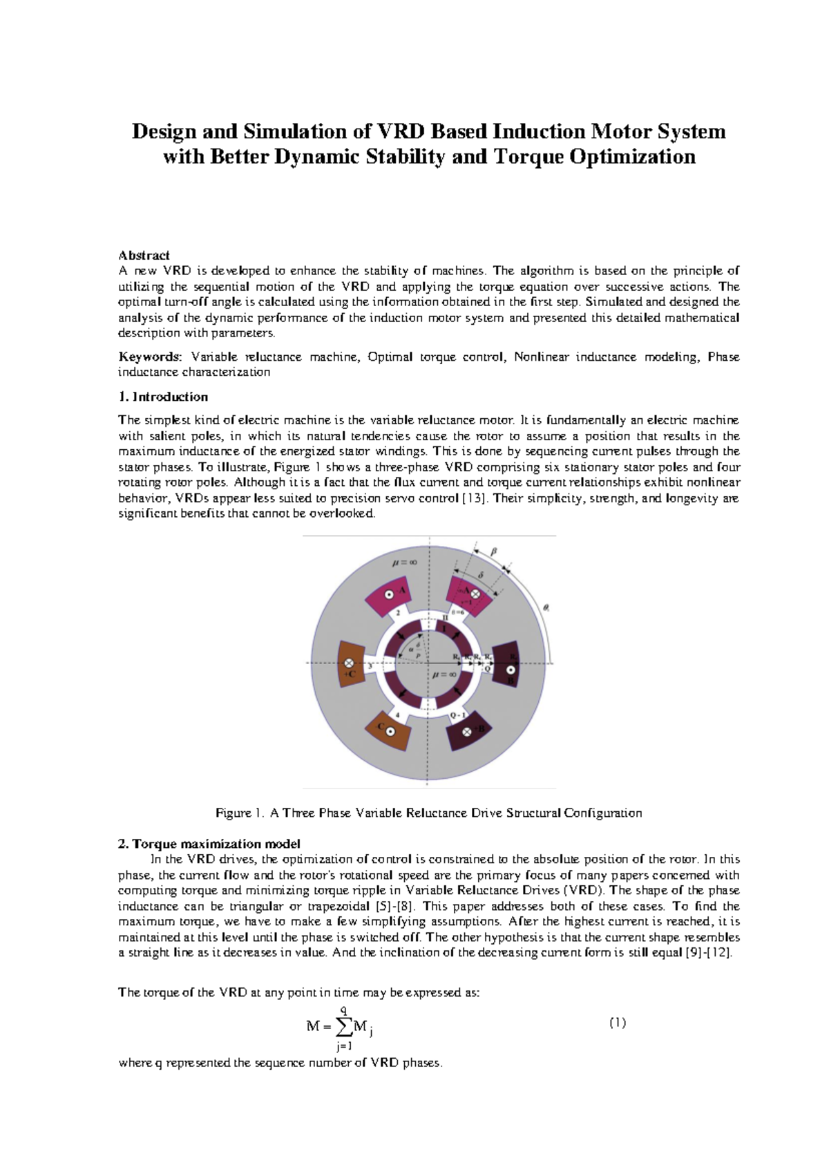 Improved Modeling and Design of VRD for Induction Motor Systems - Studocu