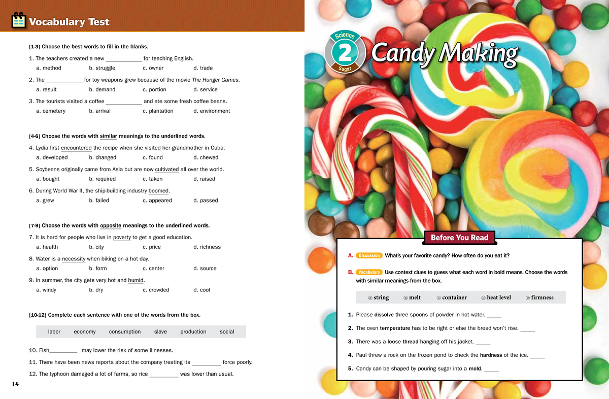 Vocabulary Test Science 2: Candy Making Techniques and Terms - Studocu