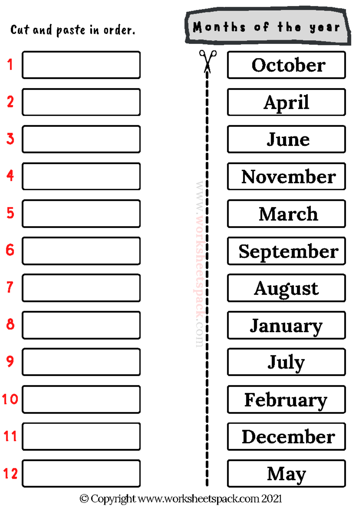 months of the years“An English worksheet with fun exercises to help ...
