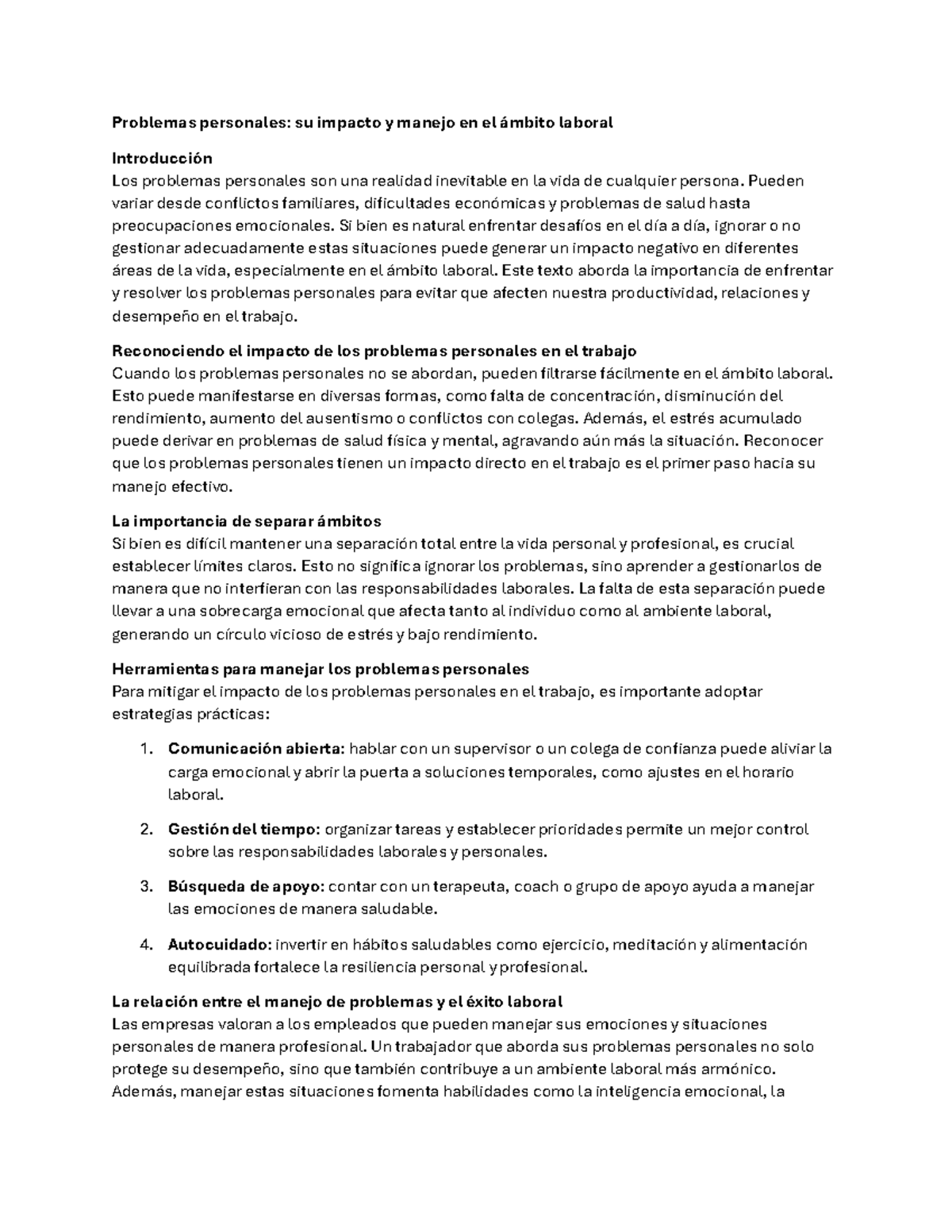 Guia de exposicion Problemas personales - Problemas personales: su ...