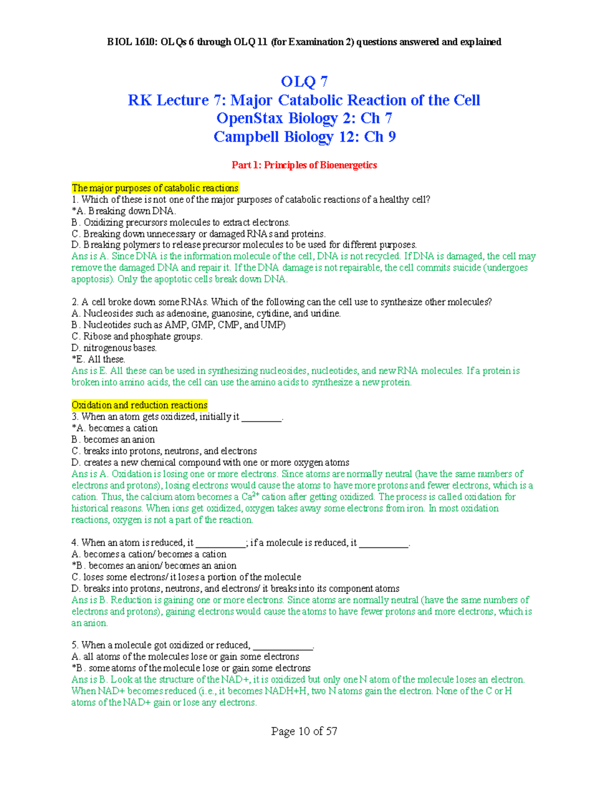 MCIs for OLQs 7 answered & explained - OLQ 7 RK Lecture 7 : Major ...