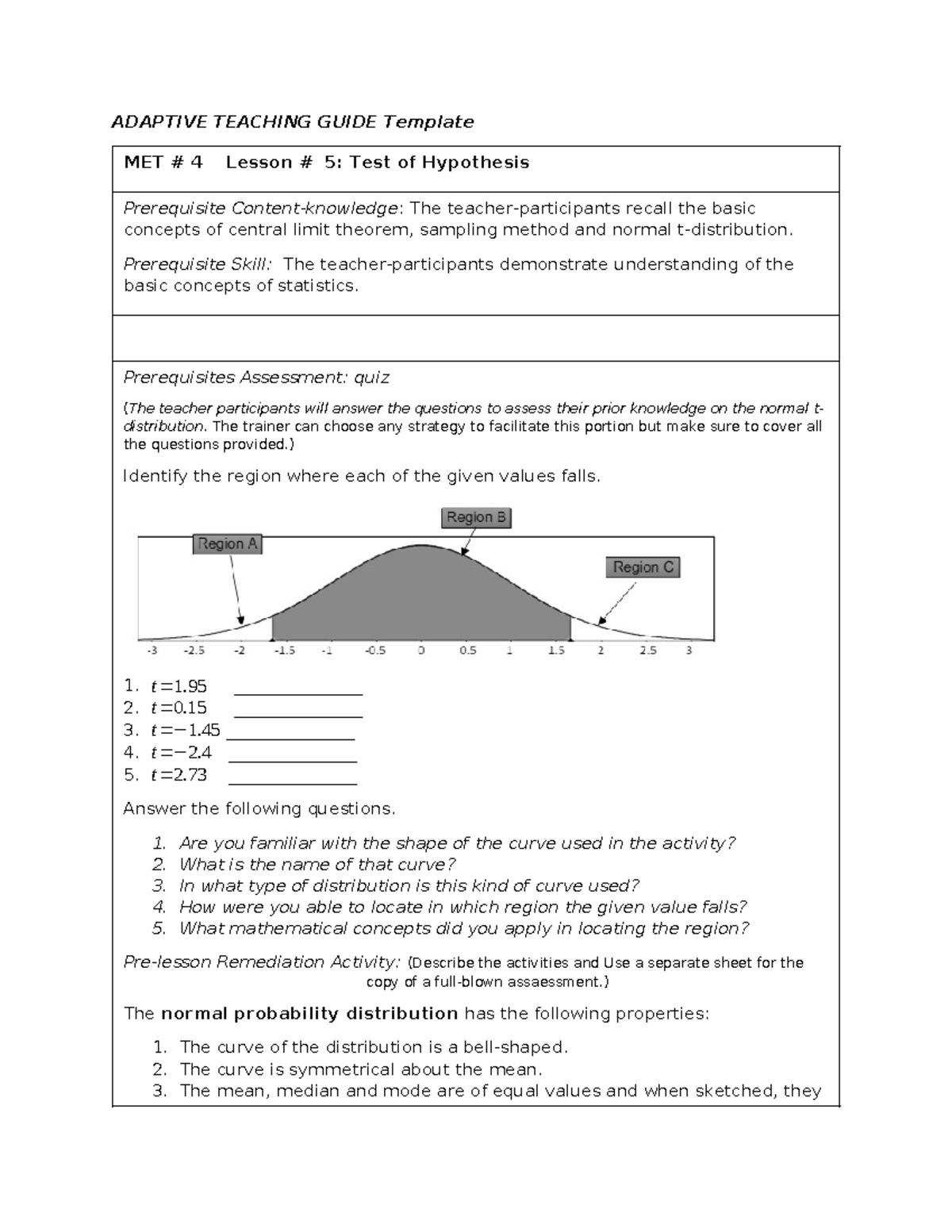 ATG - Hypothesis Testing & Lesson Overview for MET #4 - Studocu