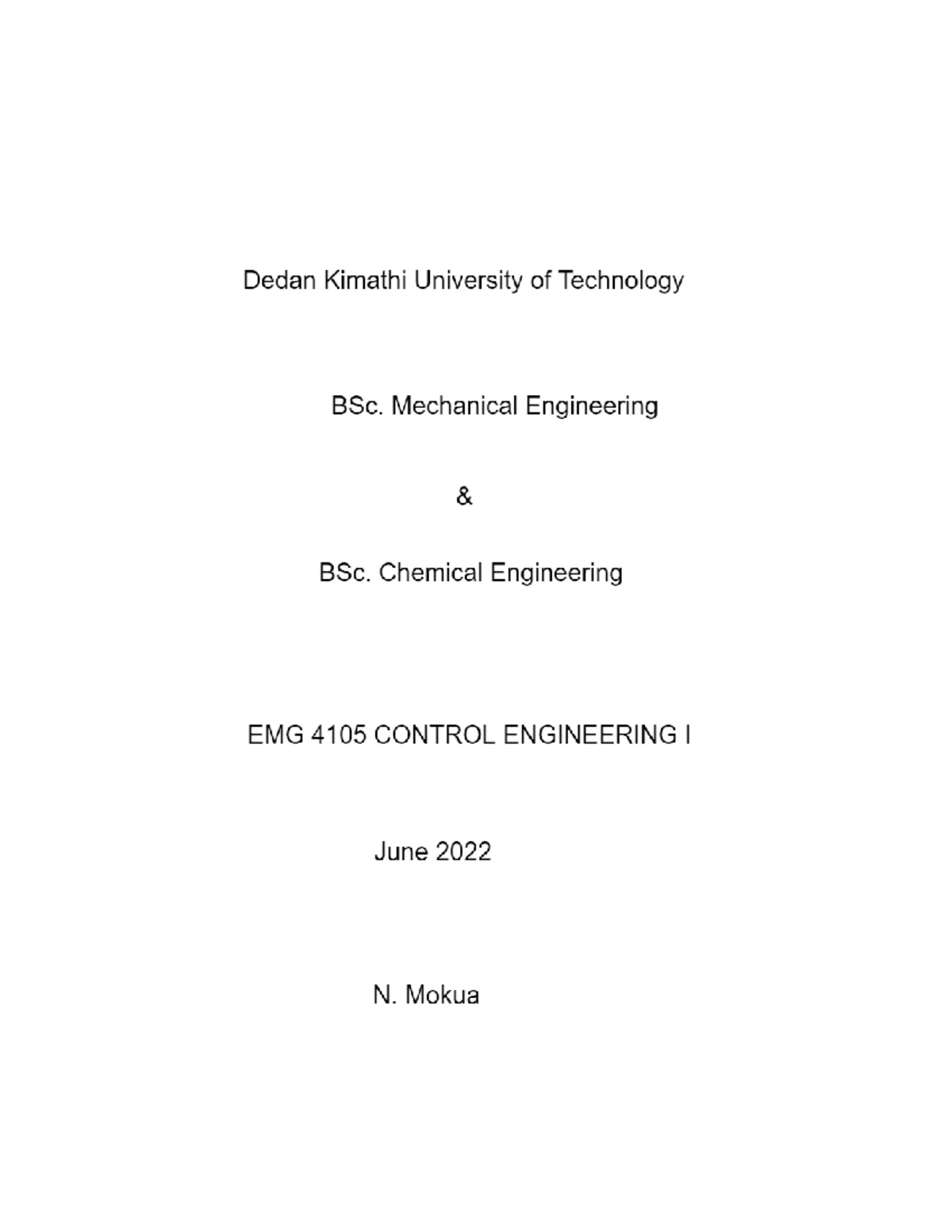 Deflection beams lab - Lab practical - DEDAN KIMATHI UNIVERSITY OF TECHNOLOGY MECHANICAL ...