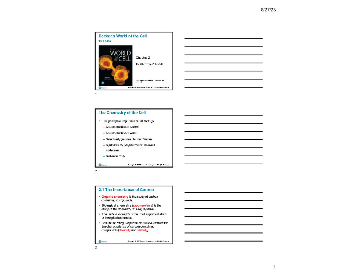 Becker's World of the Cell, 10th Edition - Chapter 2: Chemistry of ...