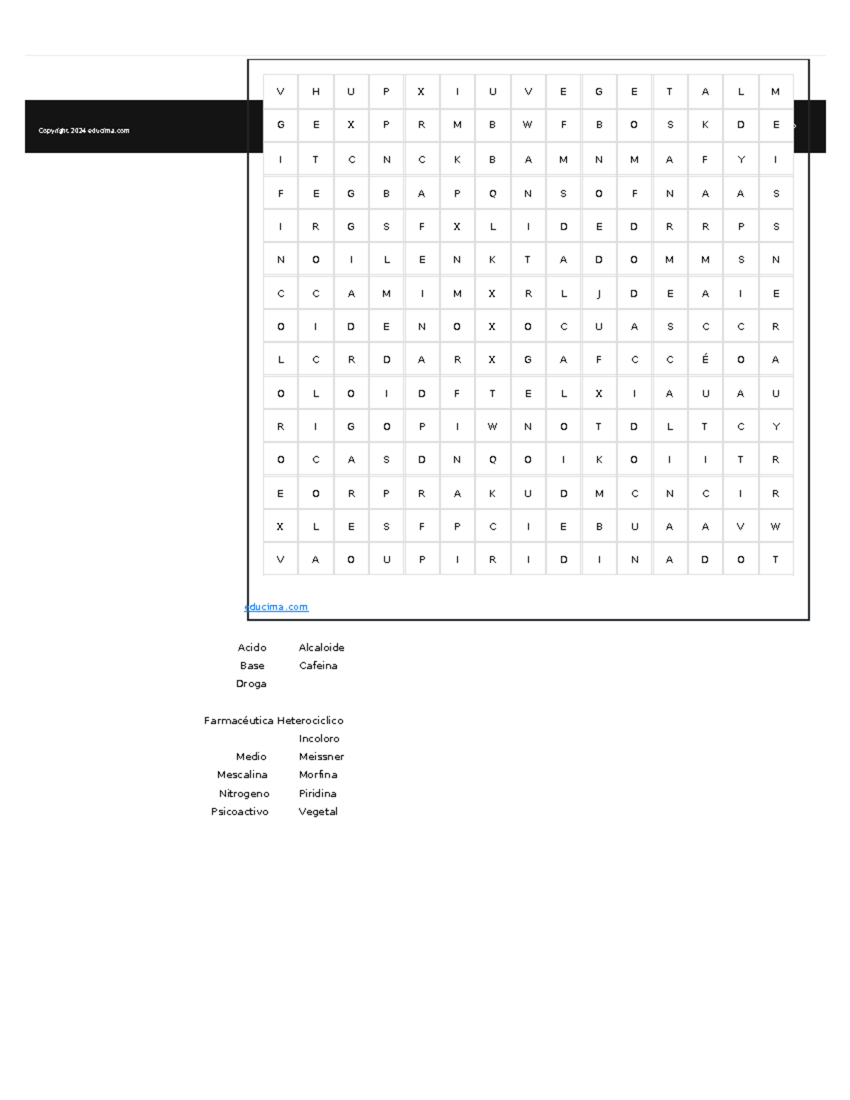 Wordsearch - Alcaloides: Plant Alkaloids Study Guide - Studocu