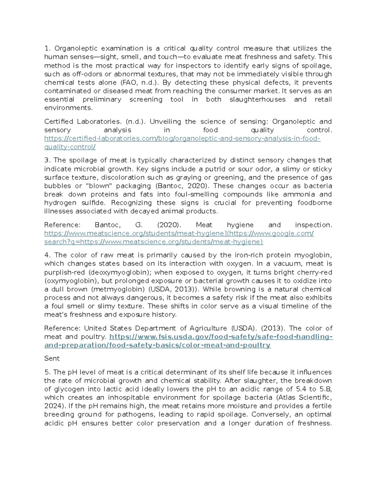 Husbandry - Animal Science: Organoleptic Examination of Meat Quality ...