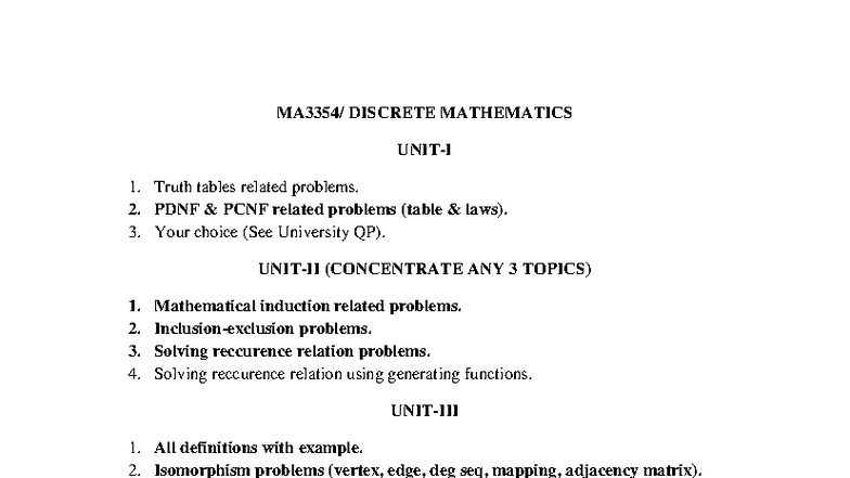 DM 1: Key Topics in Discrete Mathematics for Exam Prep - Studocu
