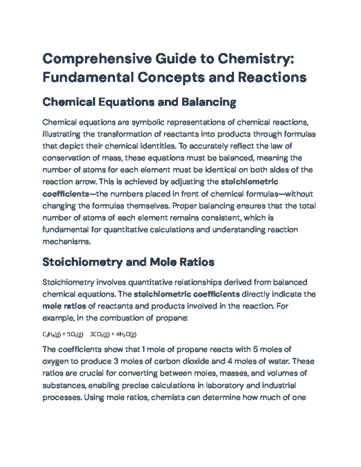 Comprehensive Chemistry Guide: Concepts, Reactions & Equilibrium (CHEM ...