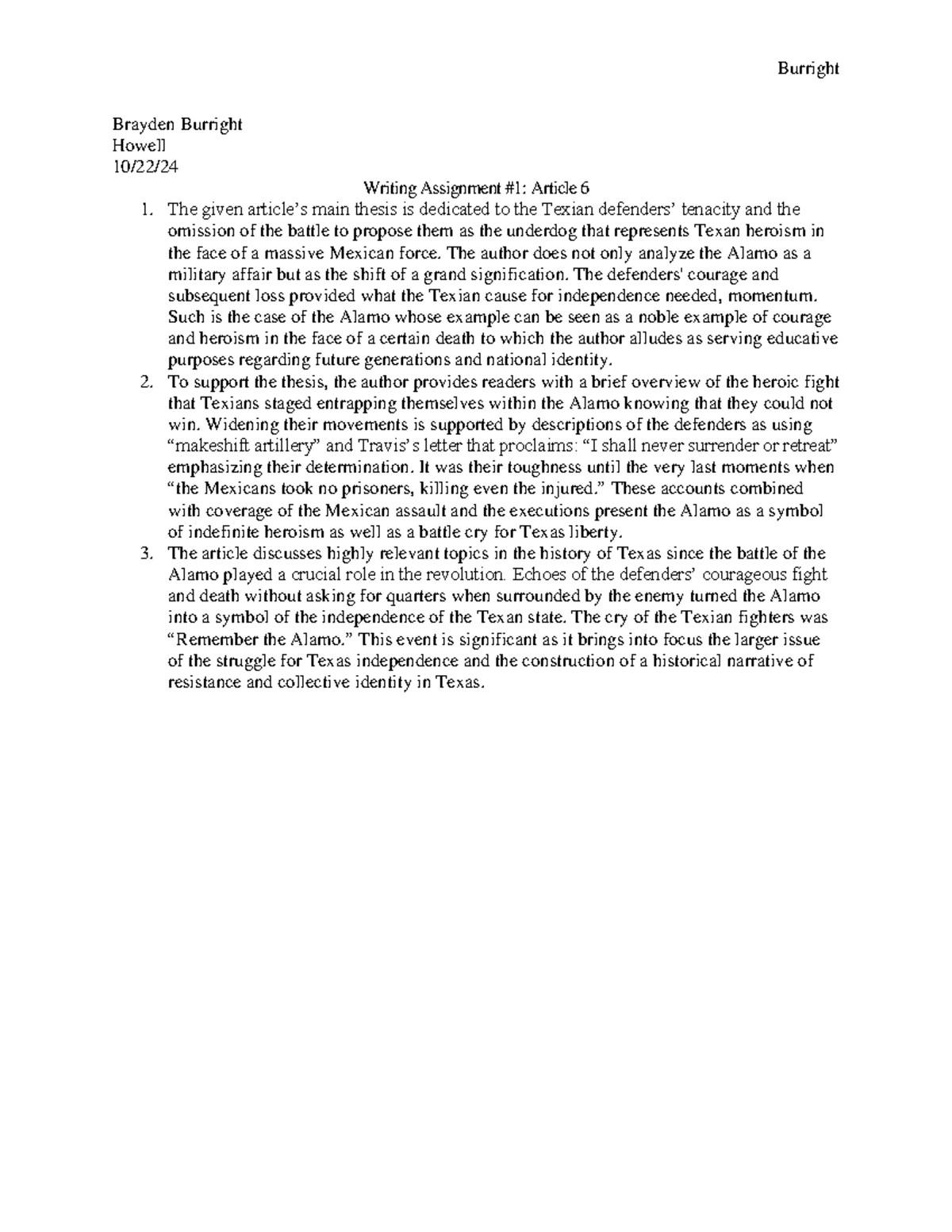 ENG 101: Essay Notes on the Texas Alamo and Heroism - Studocu