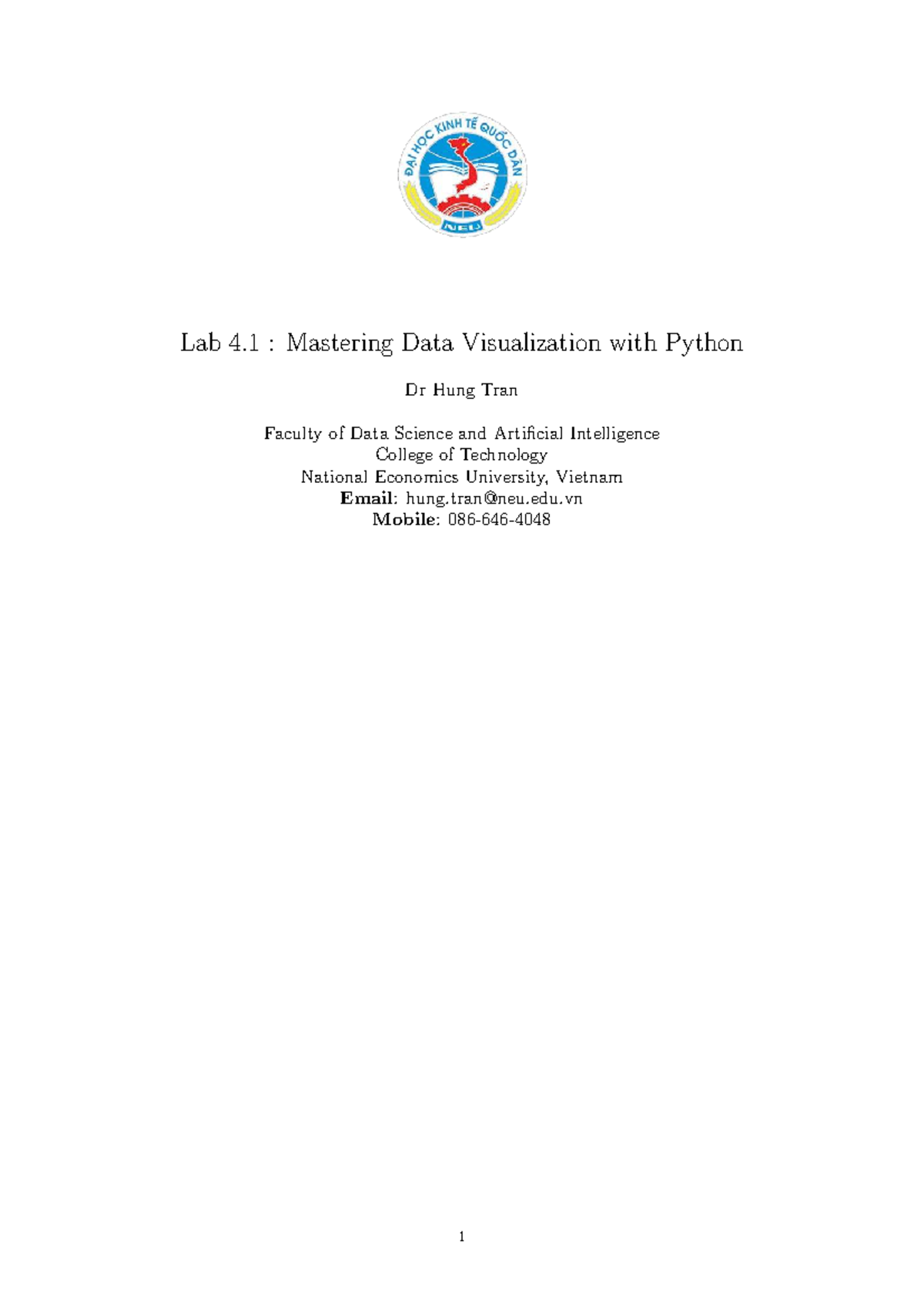Lab 4.1: Data Visualization Techniques in Python - DAWP - Studocu