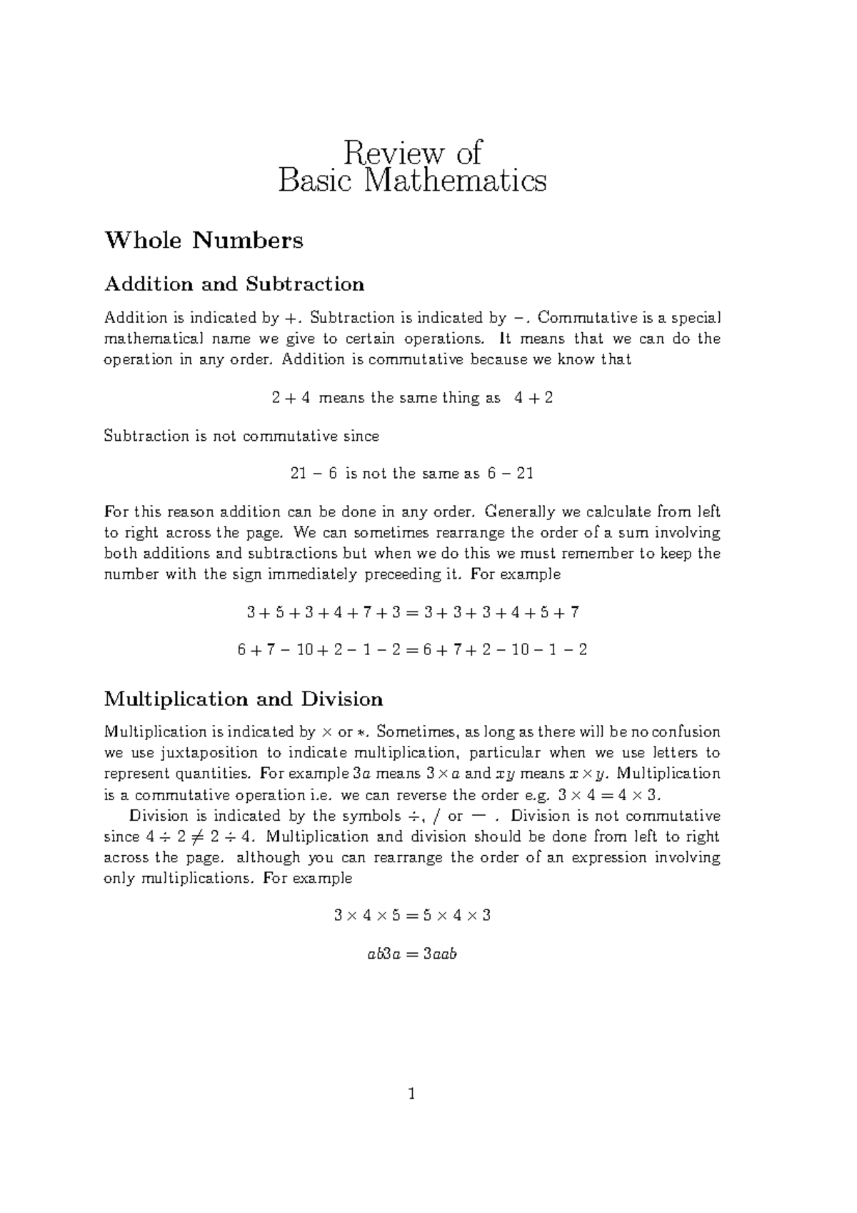 Basic Review OF MATH - Thats Helps to Your Solve Maths Related Problems ...