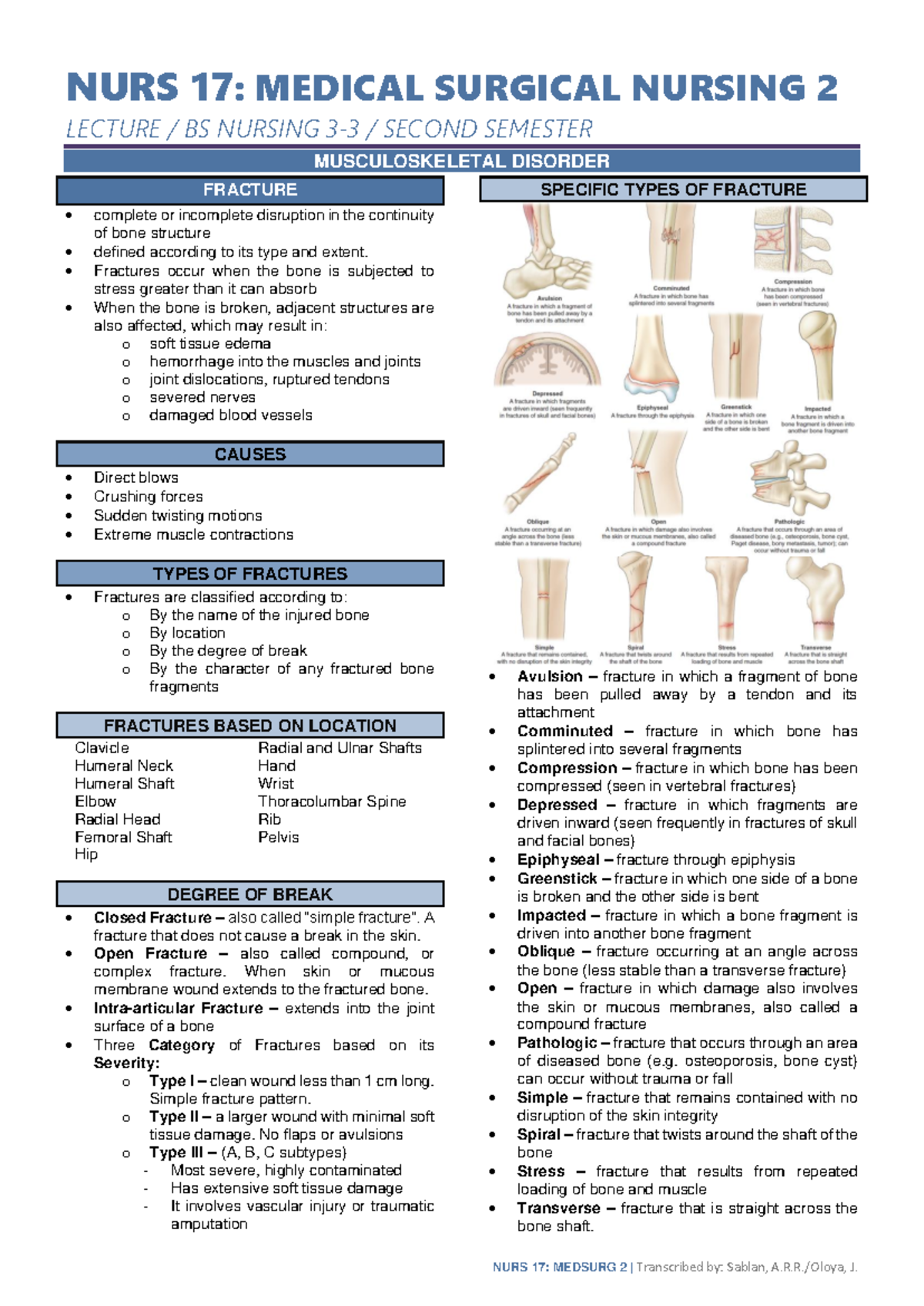 Diseases OF Musculoskeletal System - NURS 1 7 : MEDICAL SURGICAL ...