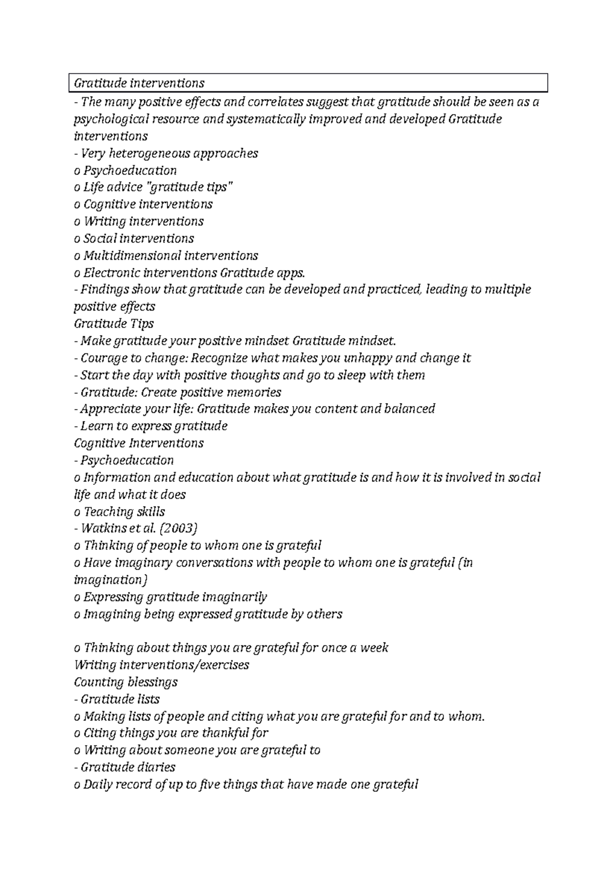 Gratitude Interventions: Exploring Psychological Benefits and ...