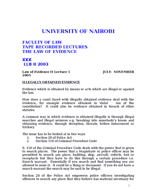 Evidence Act Cap80 - LAWS OF KENYA EVIDENCE ACT CHAPTER 80 Revised ...