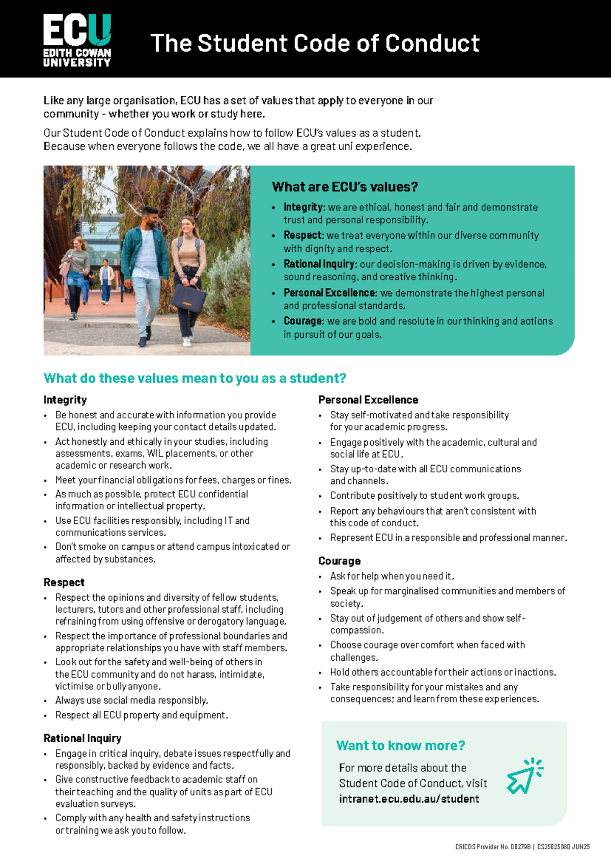 ECU Student Code of Conduct: Values and Responsibilities Explained ...