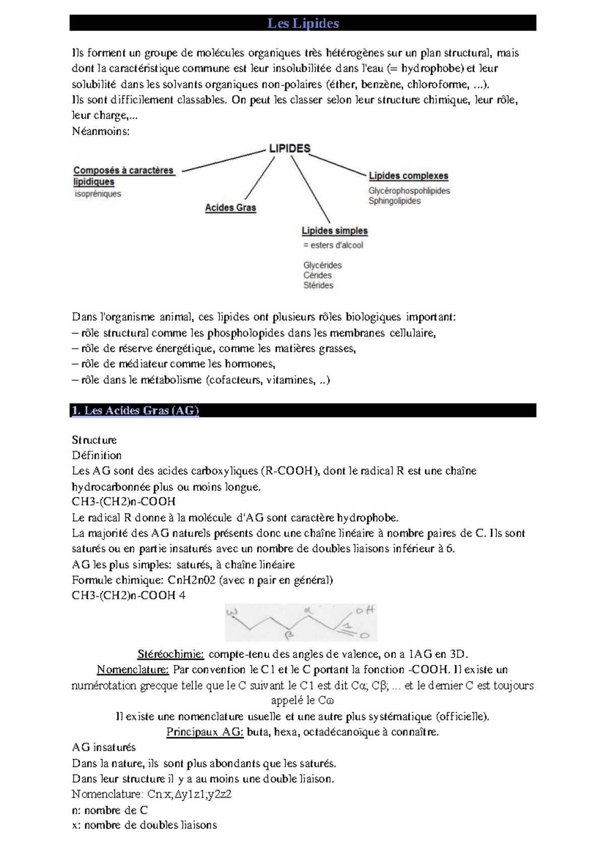 Biochimie-lipides - Biochimie-lipides - Les Lipides Ils forment un groupe de molécules ...