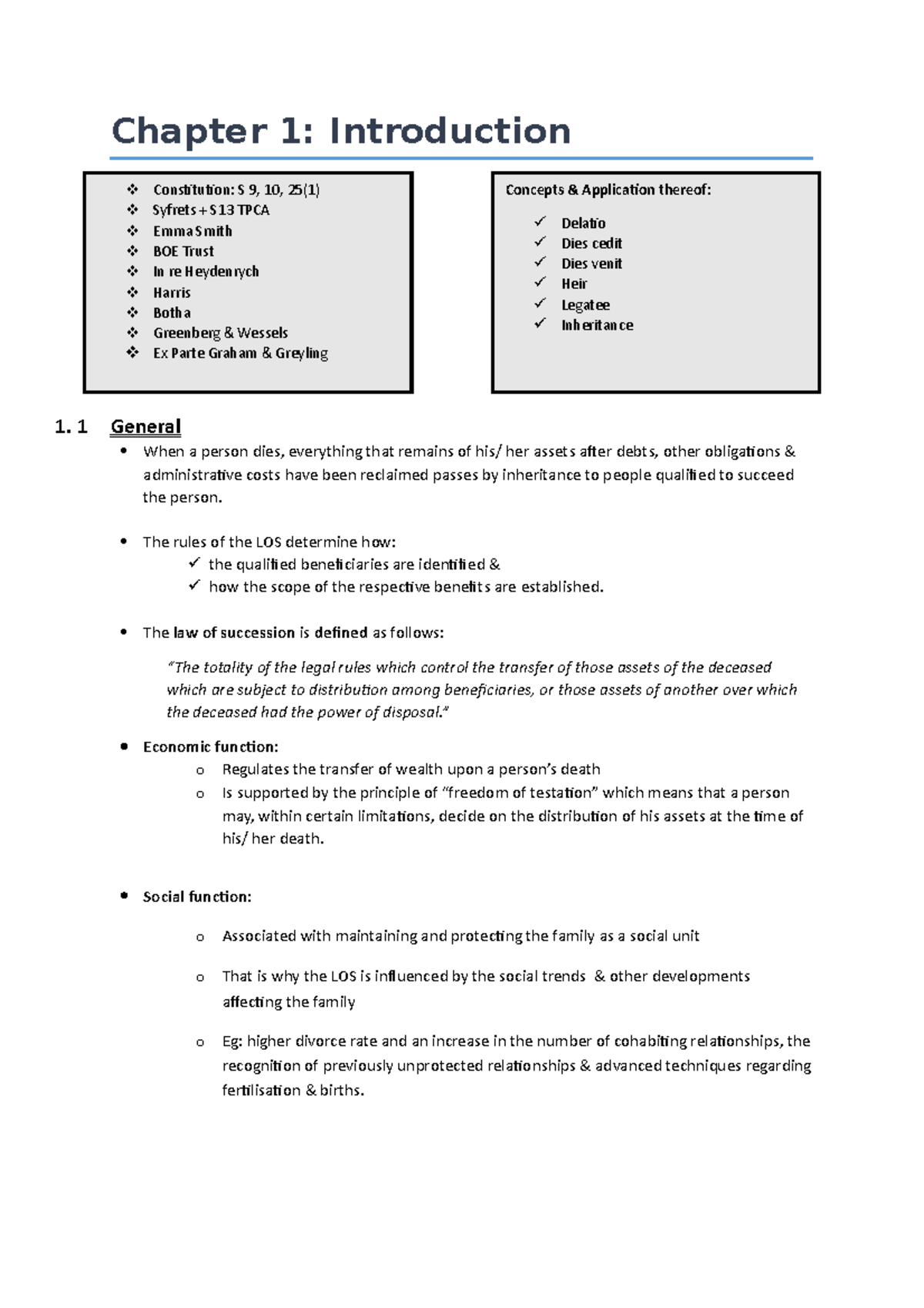 Chapter 1 - Inheritance and the Law of Succession: Comprehensive ...