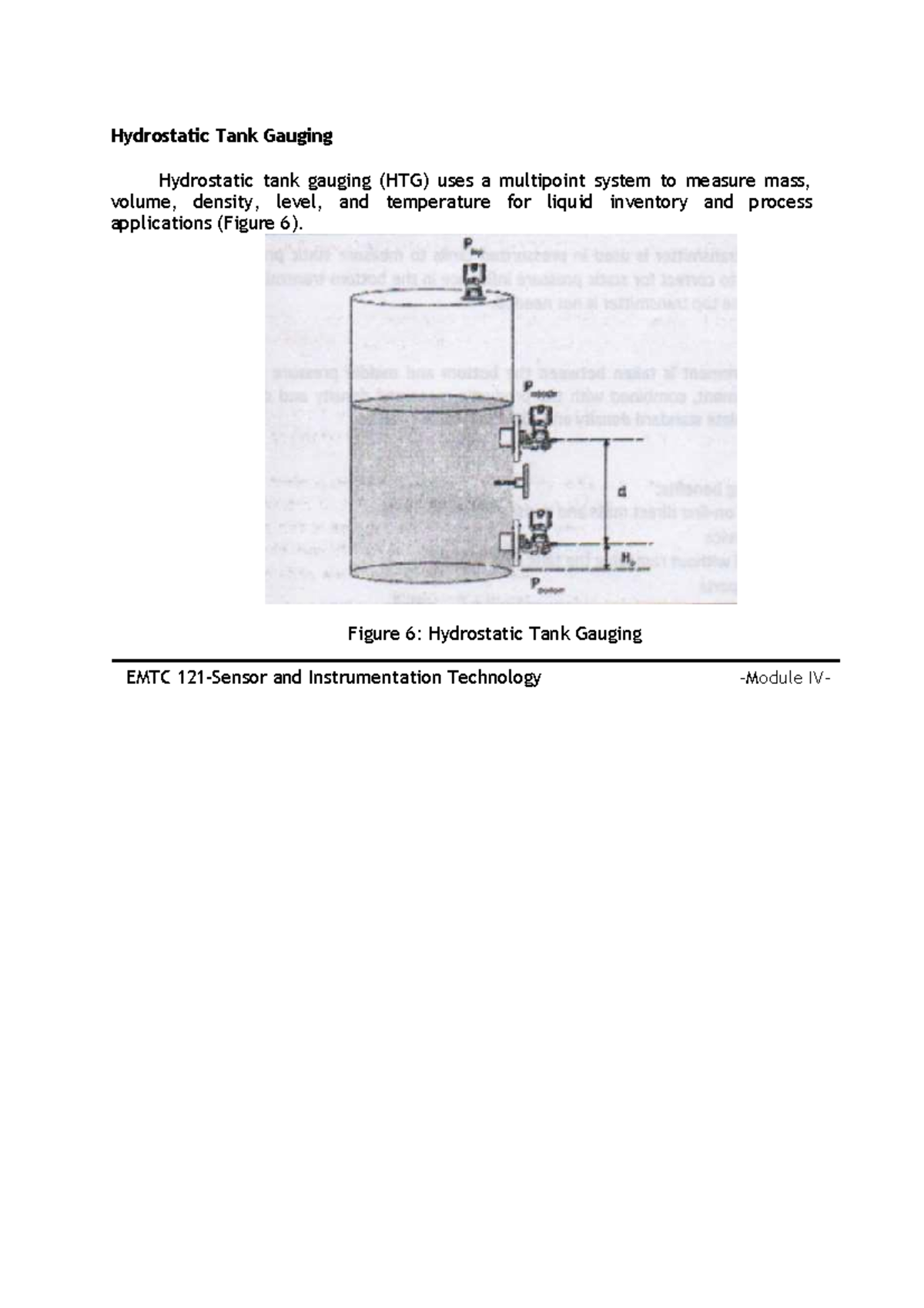 Module 4: Hydrostatic Tank Gauging and Radar Level Measurement - Studocu