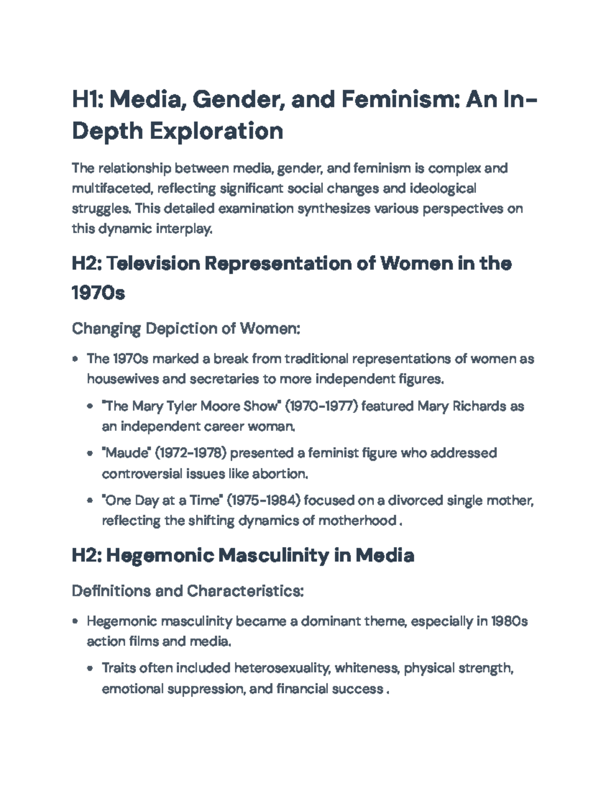 Media, Gender, and Feminism: An Analysis of Representation and ...