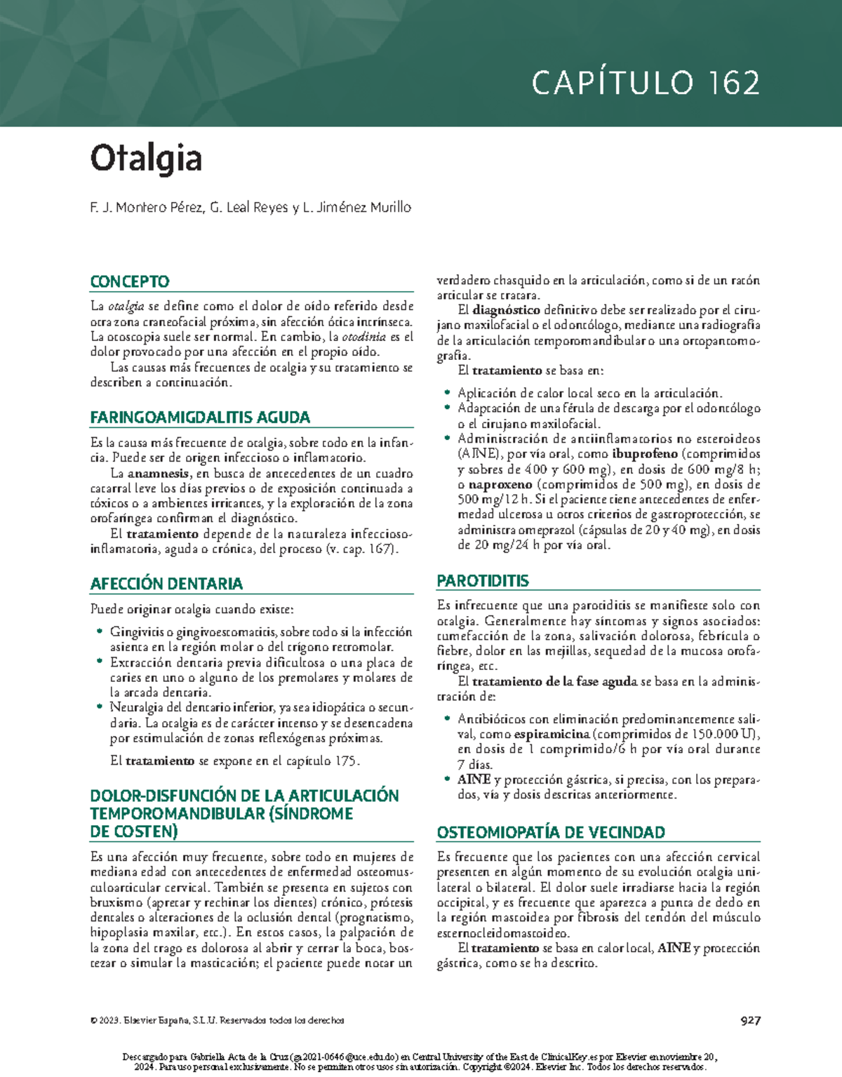 Otalgia - © 2023. Elsevier España, S.L. Reservados todos los derechos ...