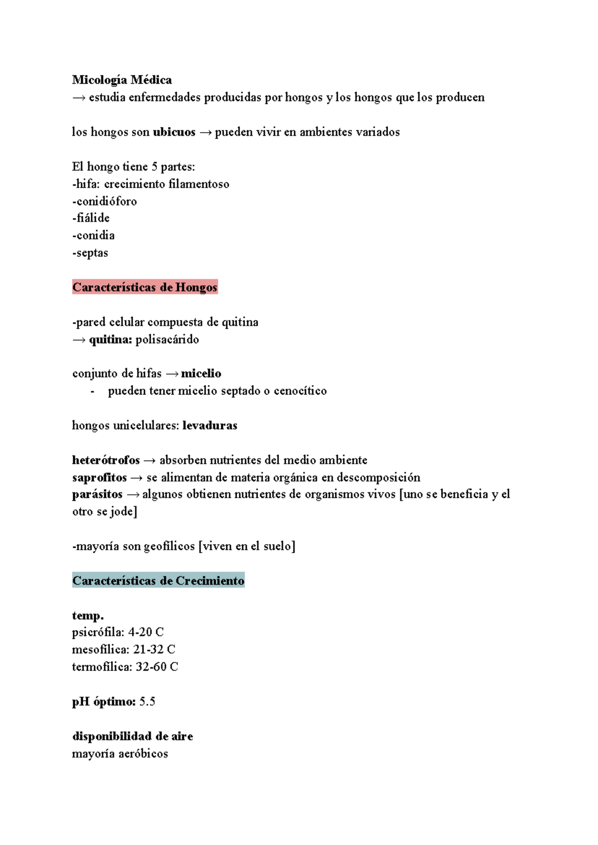 Mico 101: Repaso para el Examen 1 de Micología Médica - Studocu