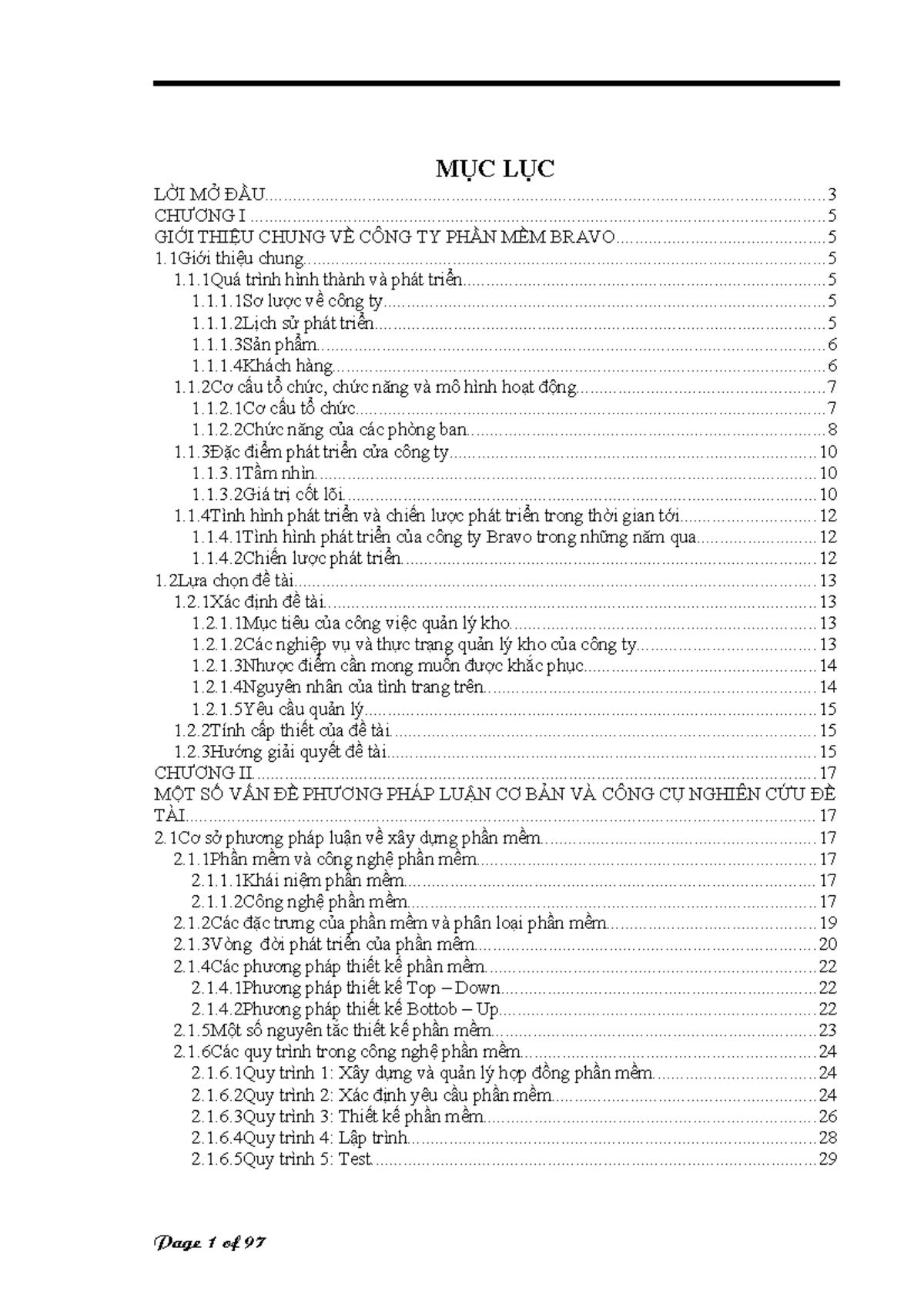 [123doc] - xay-dung-phan-mem-quan-ly-kho-cho-cong-ty-bravo - MỤC LỤC LỜI MỞ - Studocu