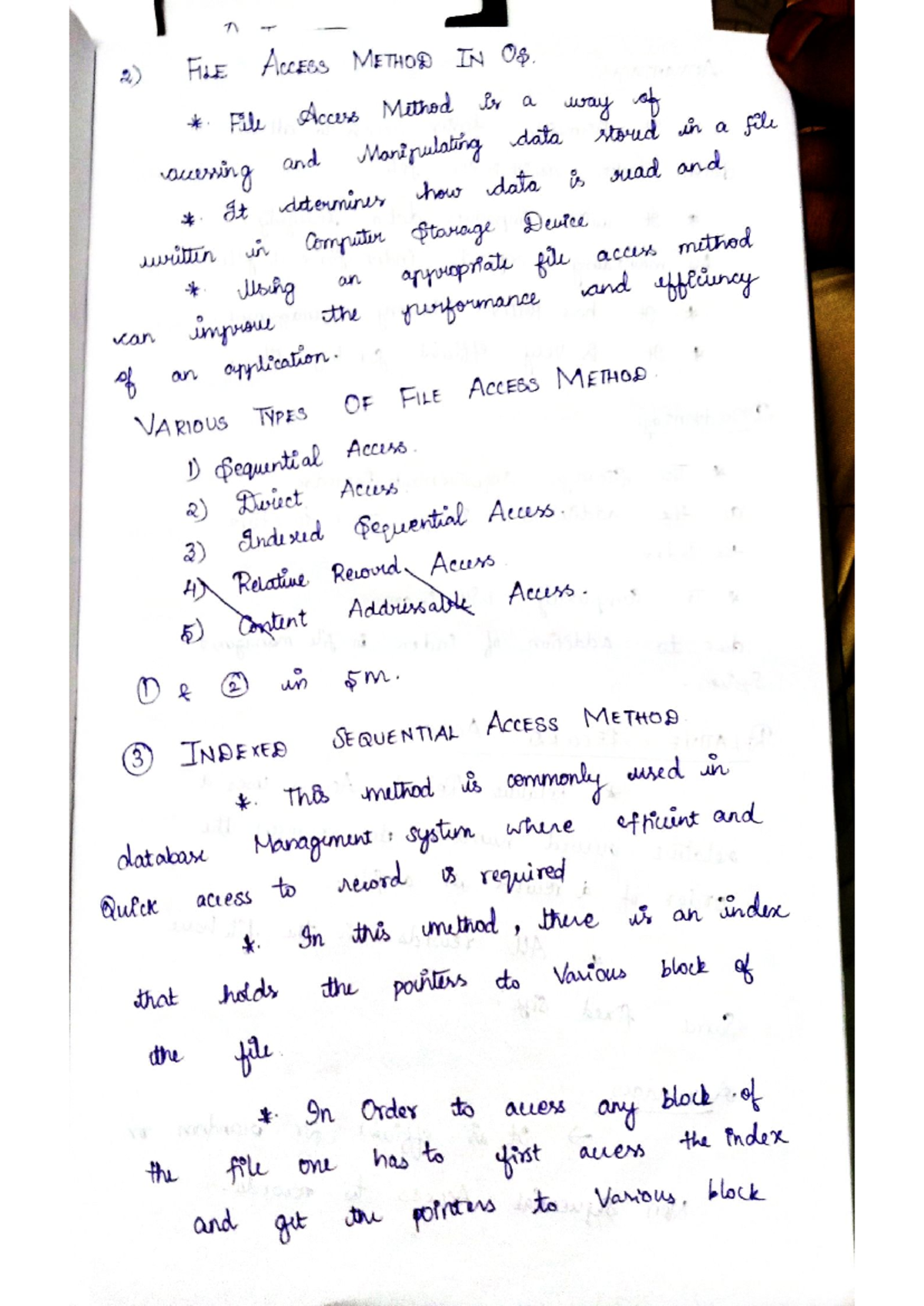 OS 10M - File Access Methods and Deadlock Management in OS - Studocu