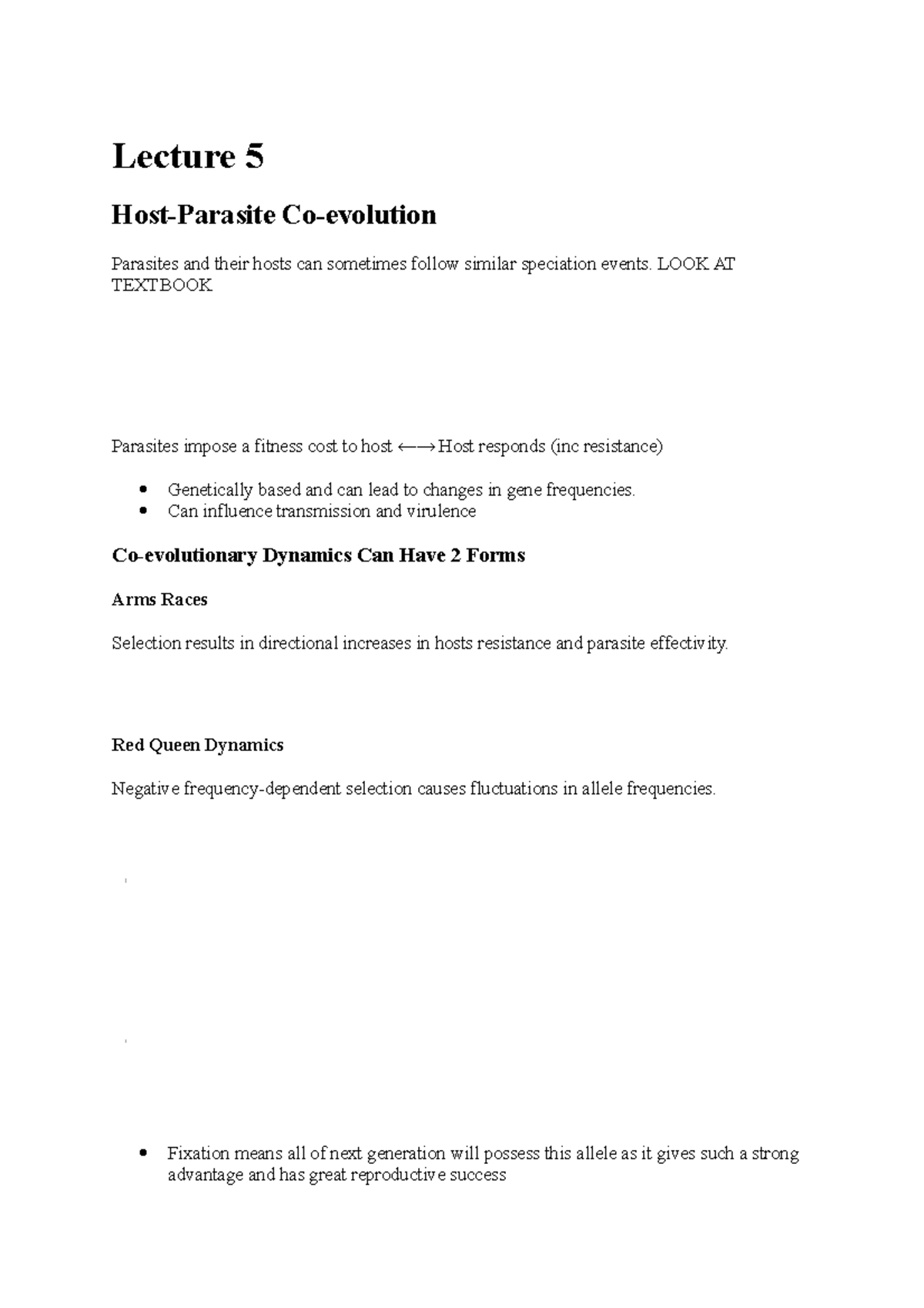 Lecture 5 Host-parasite coevolution - Lecture 5 Host-Parasite Co ...