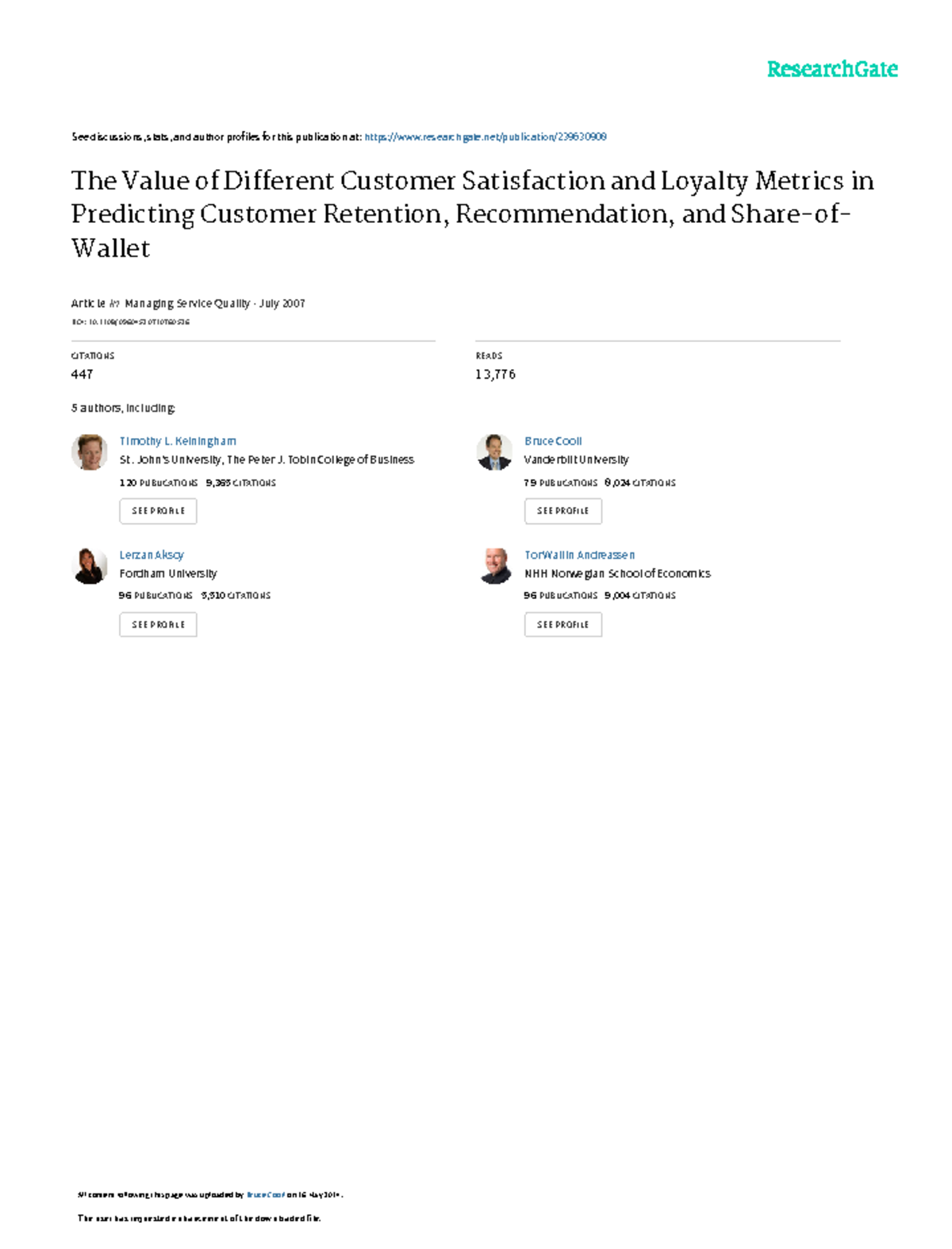 Customer Satisfaction & Loyalty Metrics: Insights on Retention ...