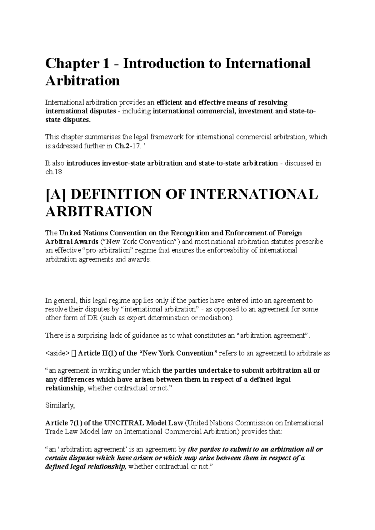 Gary Born - Introduction to International Arbitration Personalised ...
