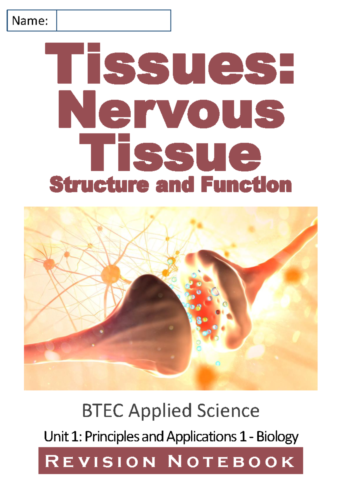 Nervous Tissue Structure & Function: BTEC Applied Science Unit 1 ...