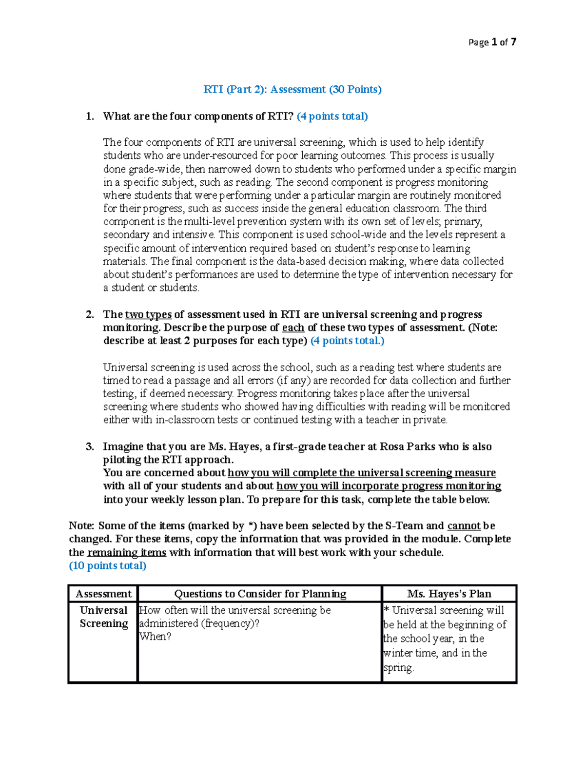 RTI Module 2 Assessment: Understanding Components & Tracking Progress ...