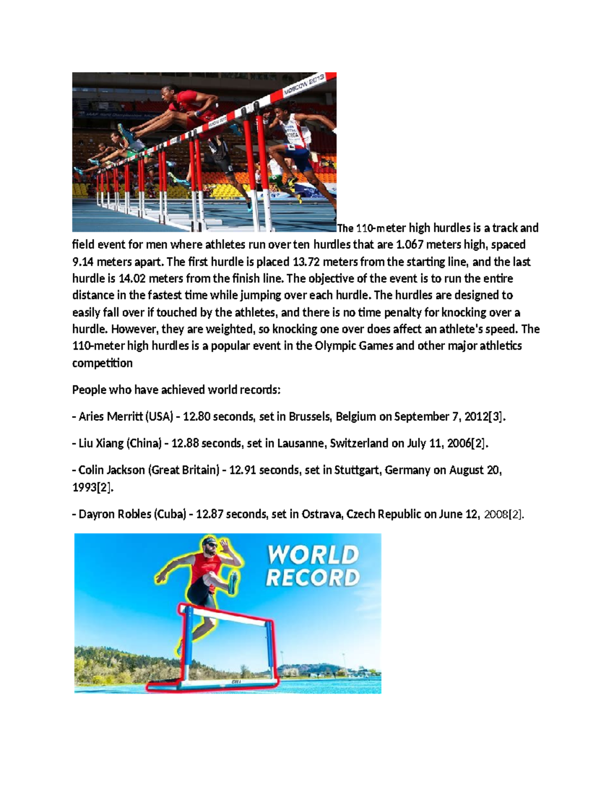 110meter 064829 - cfrgvv - The 110-meter high hurdles is a track and ...