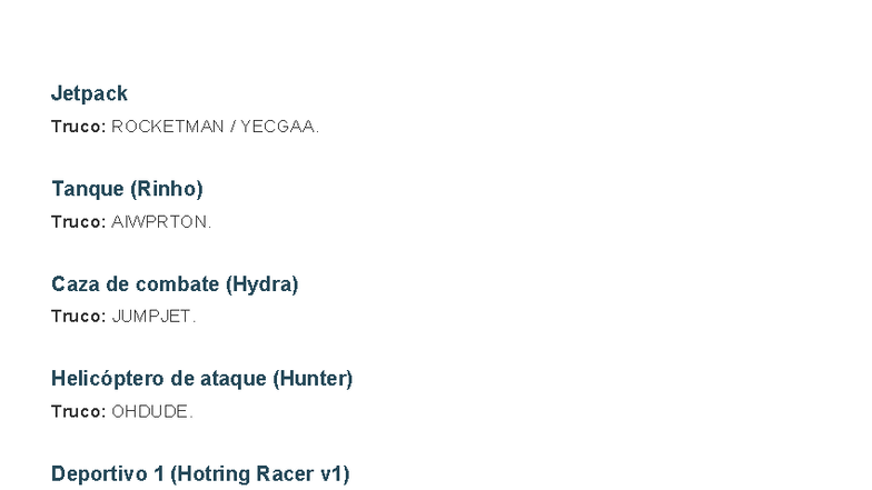 Trucos de Jetpack: Guía Completa de Códigos y Consejos - Studocu